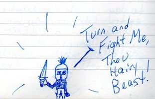 Turn and Fight Me, Thou Hairy Beast! - Doodlesam.com